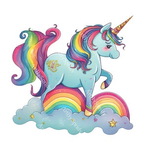 Rainbow Unicorn Clipart for Kids Magical Fantasy Digital Clip Art ...