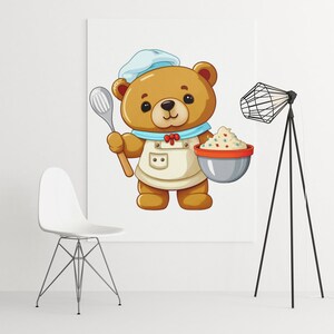 Chef Bear Clipart Cute Baking Bear Illustration,transparent Kitchen ...