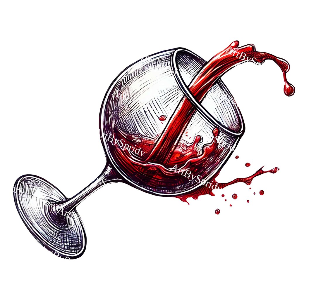 Red Wine Spill PNG, Hand-drawn Wine Glass Illustration, Vintage Alcohol ...