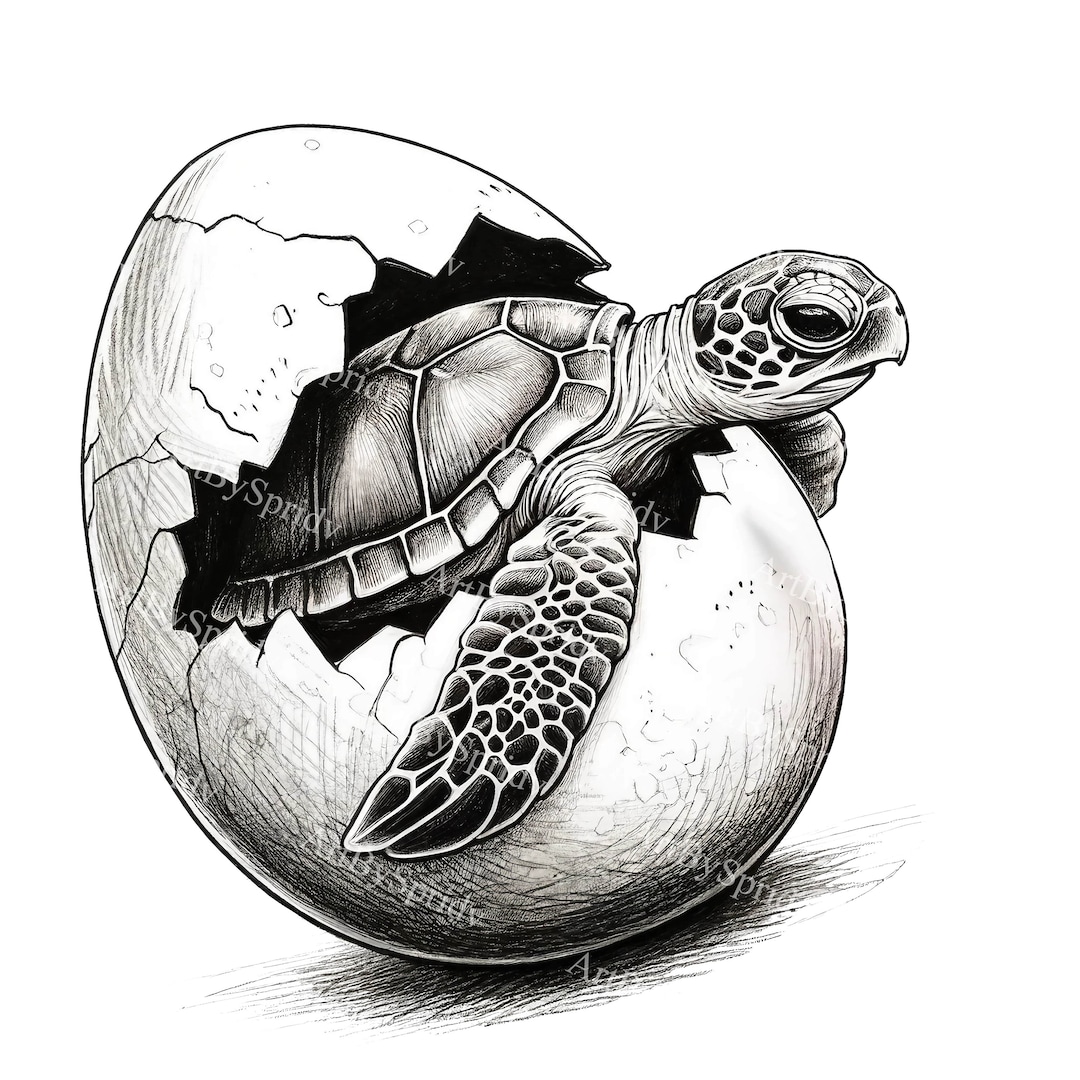 Baby Sea Turtle Hatching From Eggs Clipart - Transparent PNG, Instant ...