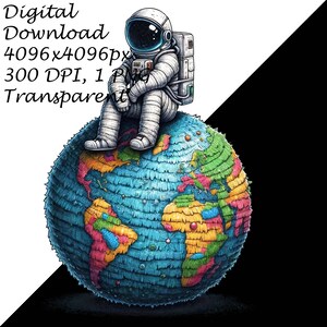 Space Explorer Astronaut Clipart - Digital PNG, Sublimation Design for ...