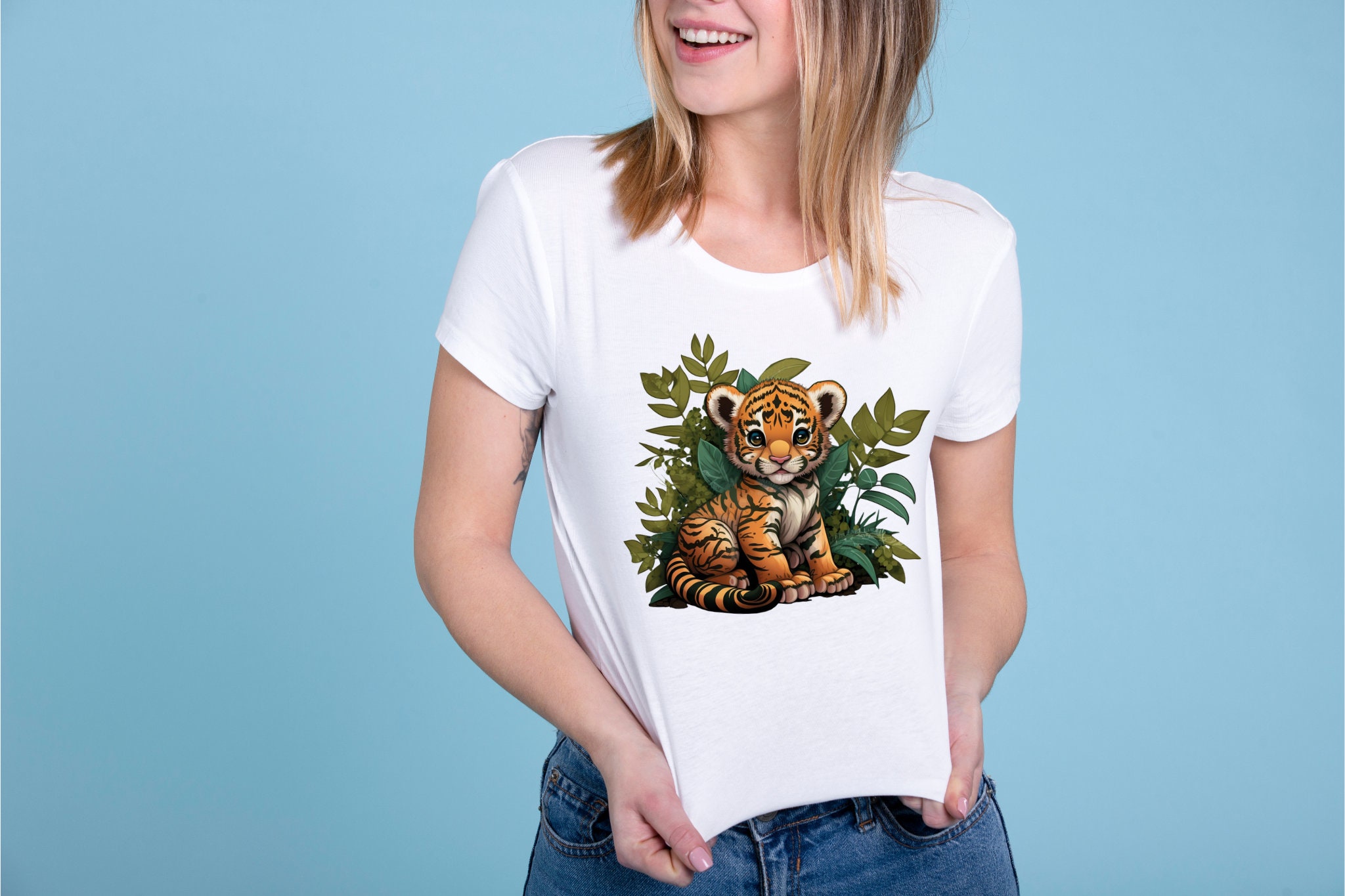 Adorable Tiger Cub Clipart - Jungle-inspired Transparent PNG, Perfect ...