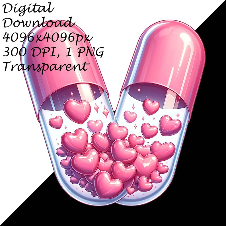 Valentine Heart Capsules PNG Clipart - Romantic Digital Art for T ...