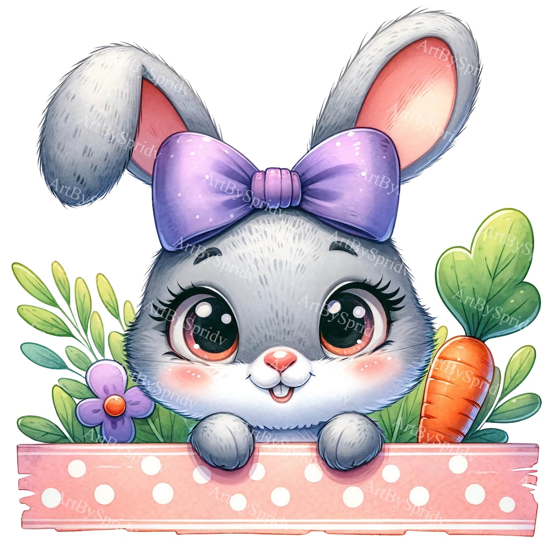 Easter Bunny Clipart PNG, Digital Download for DTG, T-shirt, Mug ...