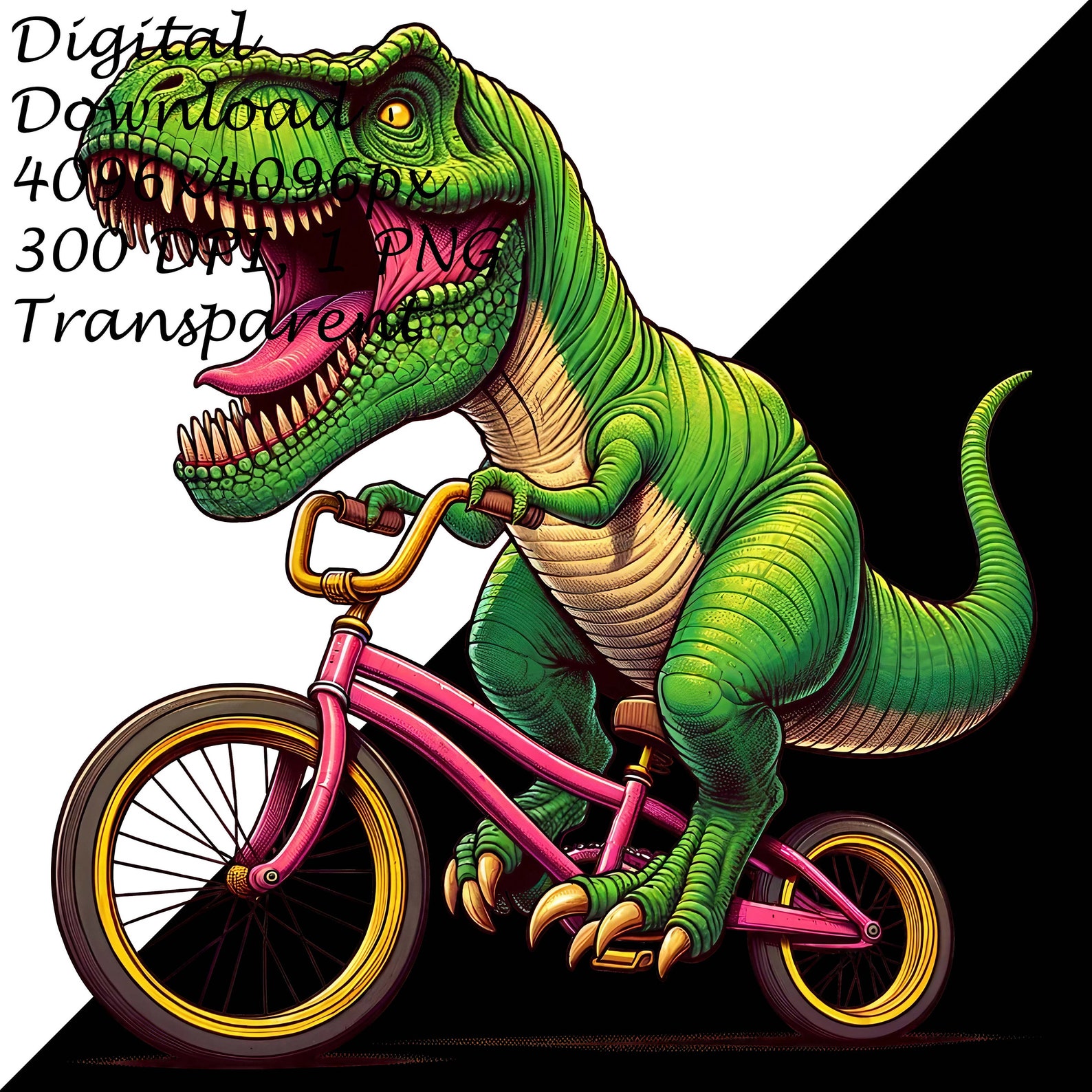 Dinosaur on Bike Clipart | T-rex Cycling Graphic | Prehistoric ...
