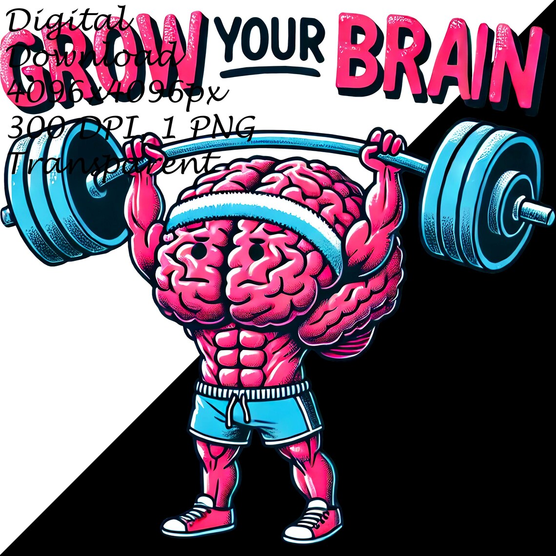 Strong Brain Lifting Weights PNG Clipart, Muscular Brain Workout ...