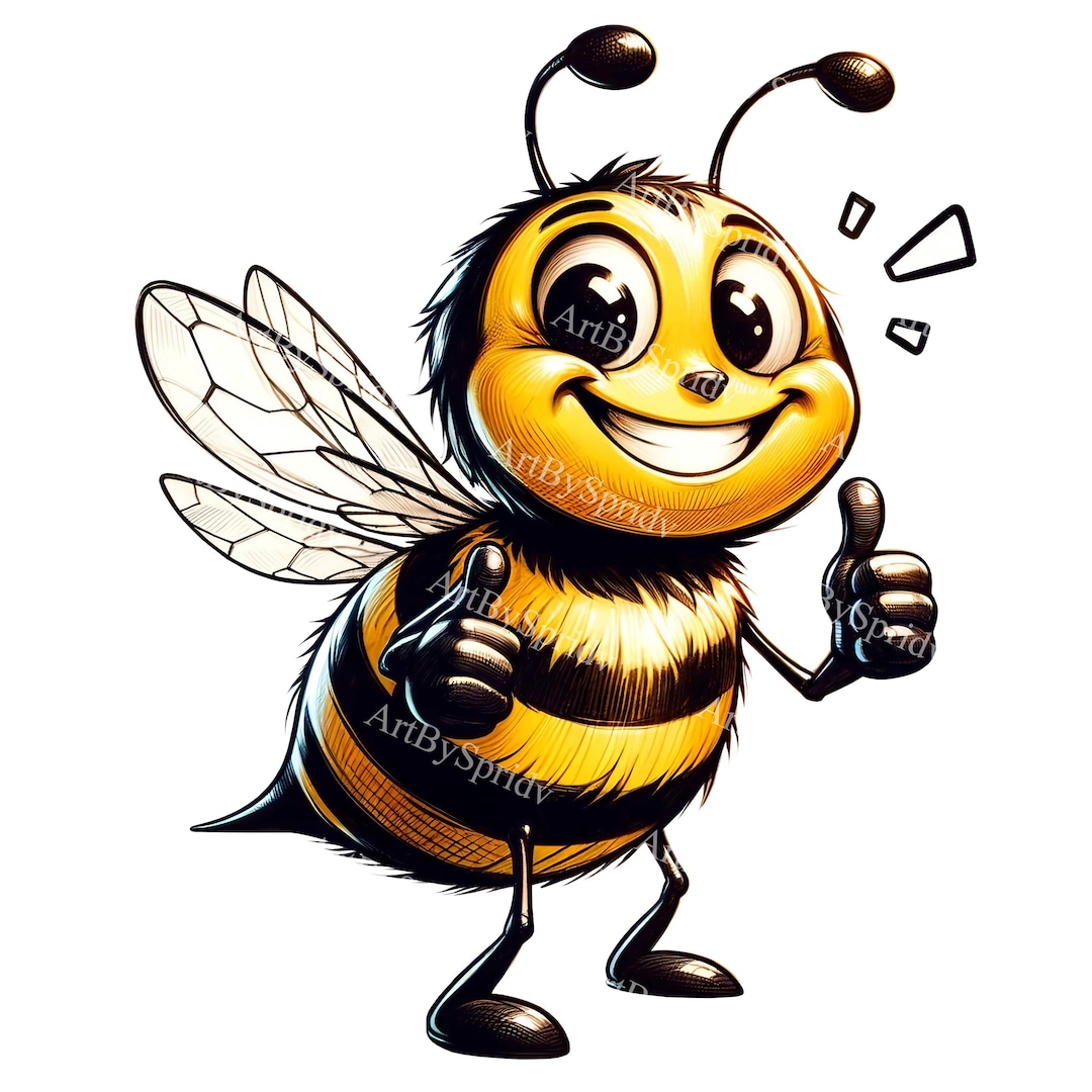 Happy Bee Cartoon Clipart - High-quality Transparent PNG - Perfect for ...