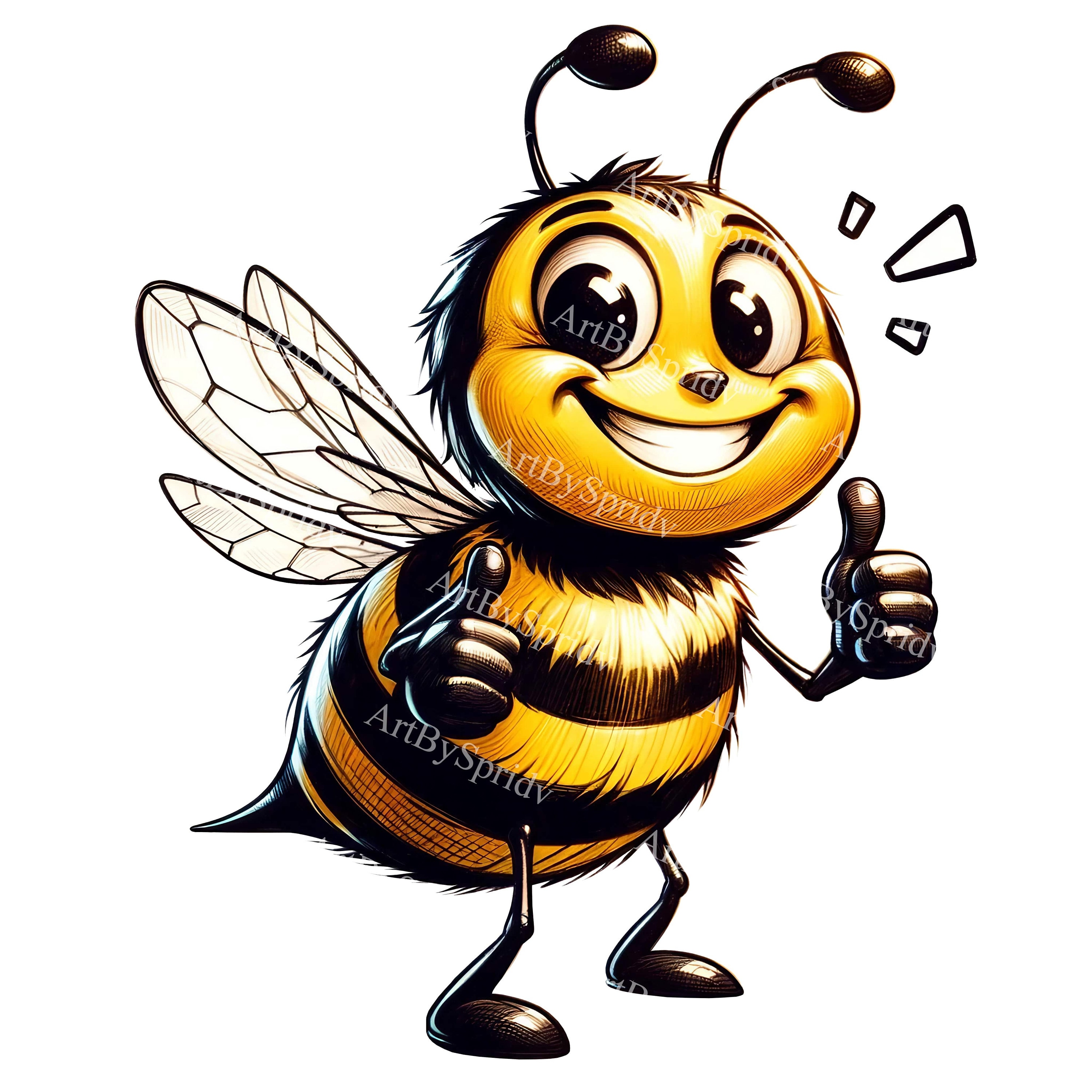 Happy Bee Cartoon Clipart - High-quality Transparent PNG - Perfect for ...