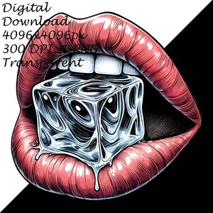 Bold Lips Holding Ice Cube PNG Clipart, Sexy Mouth With Realistic Ice ...