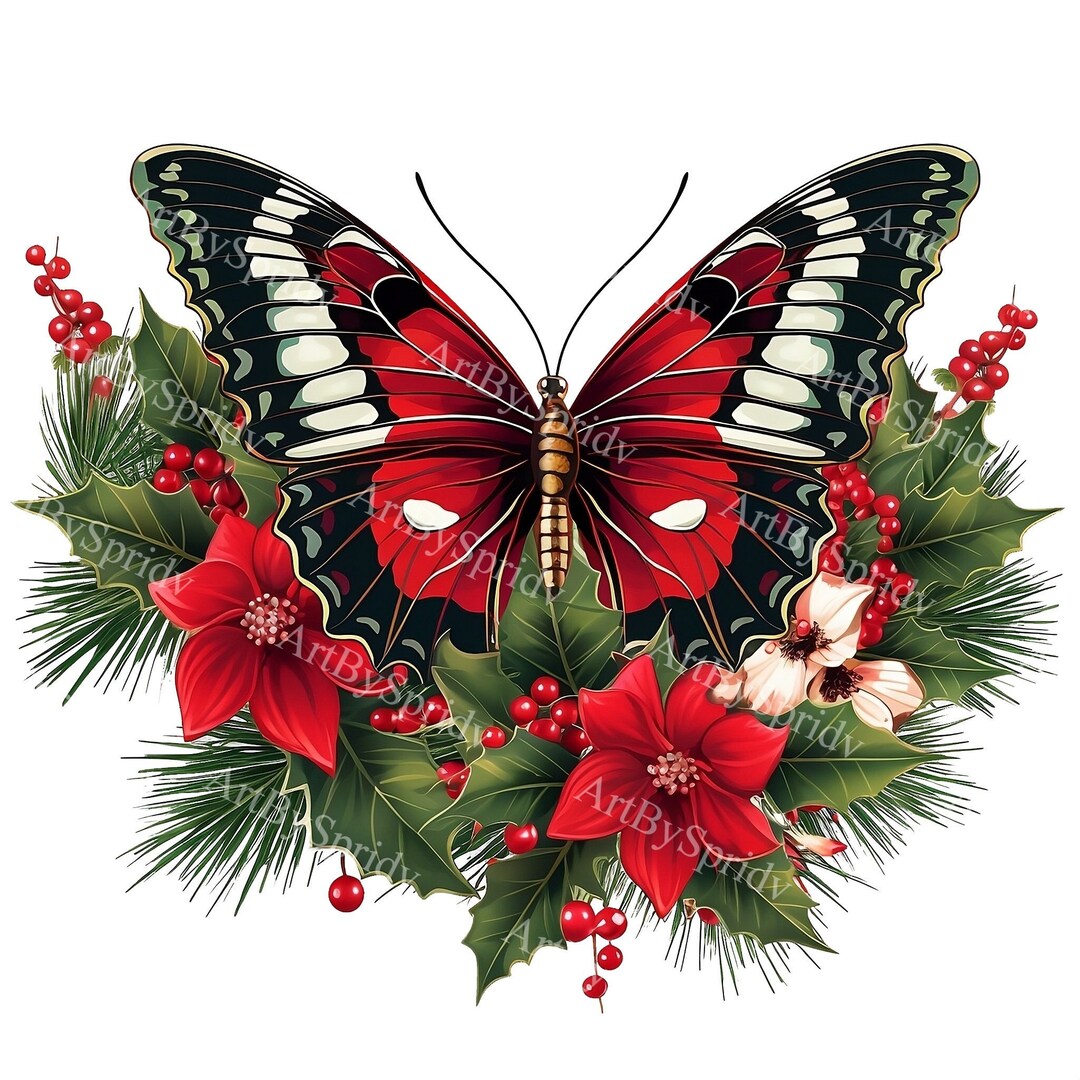 Christmas Butterfly With Tree Transparent PNG Clipart, Kids/adults ...
