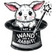 Magic Rabbit PNG Clipart in Top Hat With Wand-art for DIY Crafts ...
