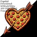 Valentine Heart Pizza Clipart - Cupid Arrow Digital PNG, DTG T-shirt ...