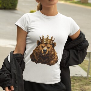 Regal Bear With Gold Crown PNG Clipart, Animal King Illustration ...