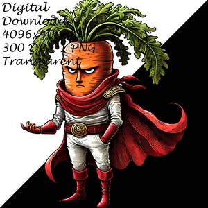 Whimsical Superhero Carrot Download PNG Clipart, Vegetable Illustration ...
