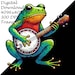 Colorful Cottagecore Frog Playing Banjo Clipart-whimsical Amphibian ...