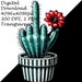 Funny Middle Finger Cactus PNG Clipart With Red Flower-high-quality ...