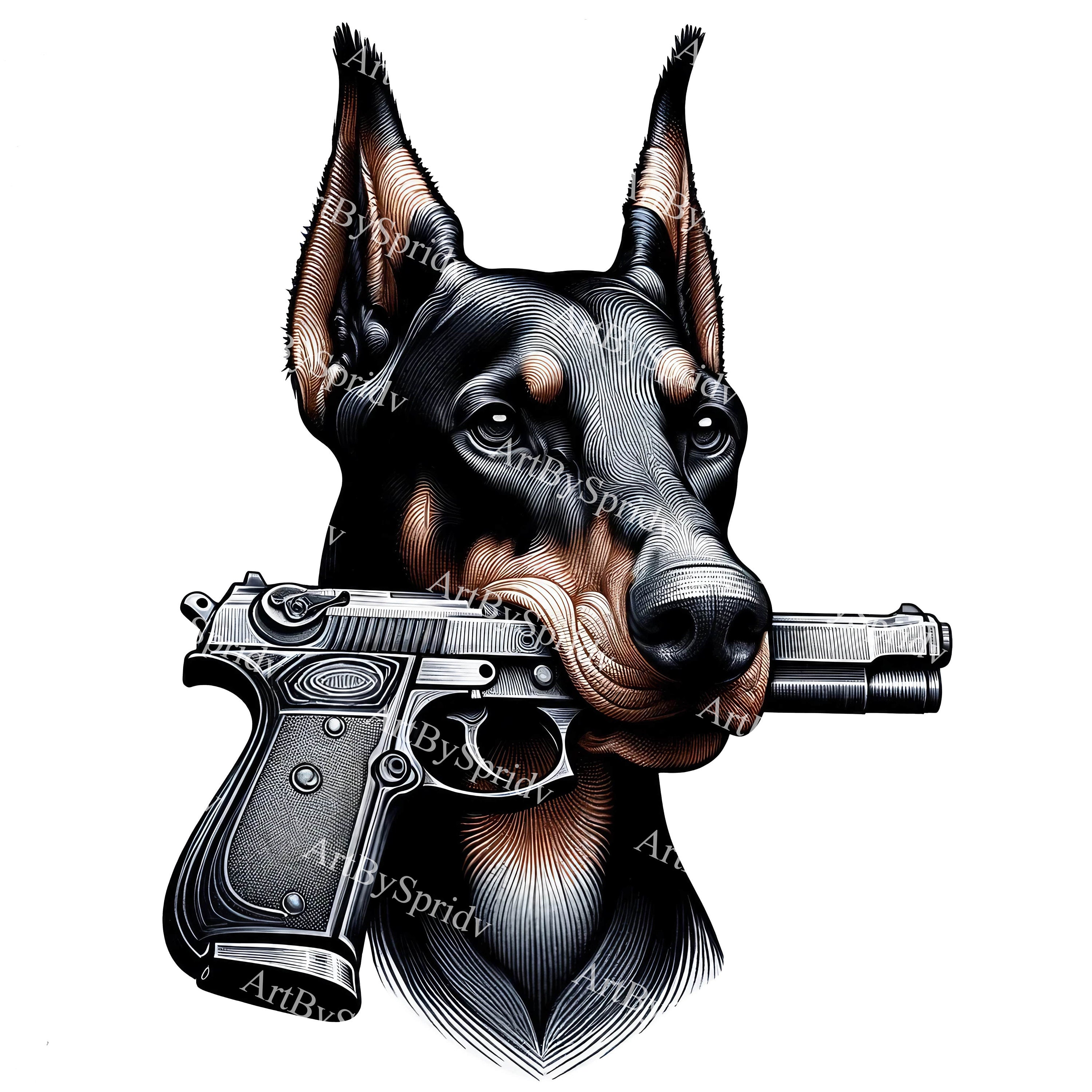 Cachorros Sosteniendo Armas 1.300+ Disfraz De Perro Fotografías De