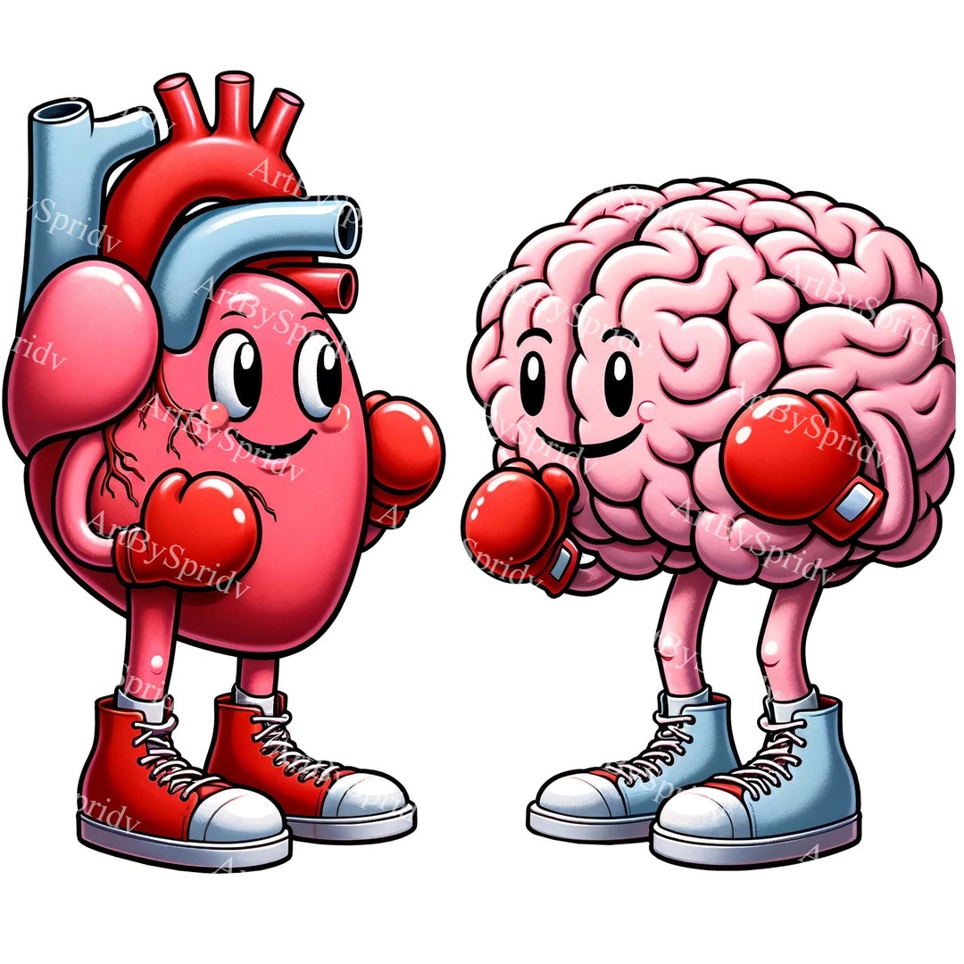 Animated Heart and Brain Boxing Clipart - Engaging Educational PNG ...