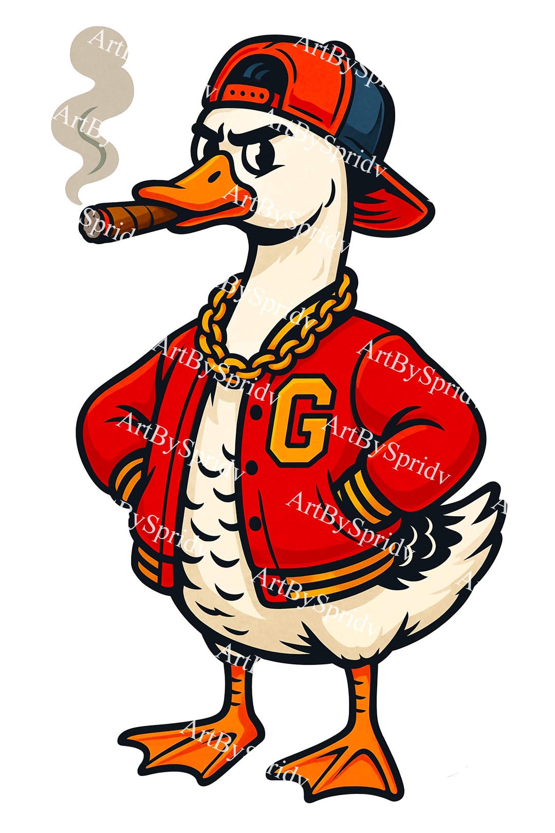 Gangster Duck PNG Clipart | Cool Cartoon Duck Smoking Cigar in ...