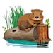 Beaver Clipart PNG, Cute Woodland Animal on Log Illustration, Perfect ...