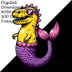 Fantasy Dinosaur Mermaid Clipart - Unique Mythical Creature ...