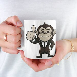 Charming Cartoon Monkey in Tuxedo Clipart – Transparent PNG for Digital ...