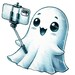 Cute Ghost Taking Selfie Png,kawaii Halloween Clipart,adorable Spooky ...