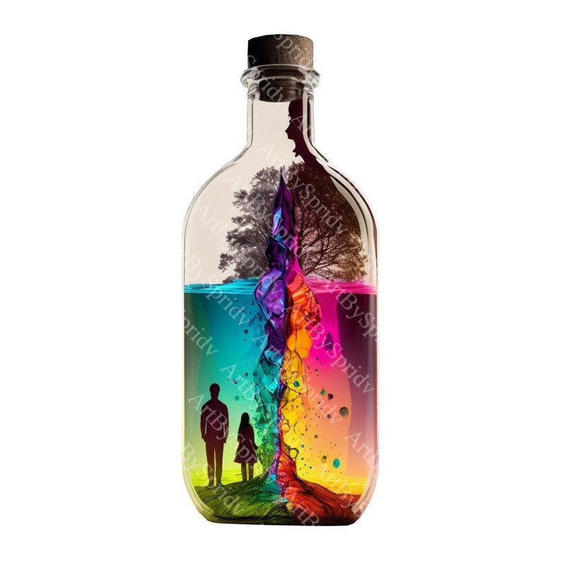 Abstract Bottle PNG Transparent Clipart Design - Etsy