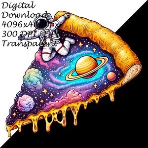 Astronaut on Cosmic Pizza Slice PNG Clipart, Outer Space Galaxy ...