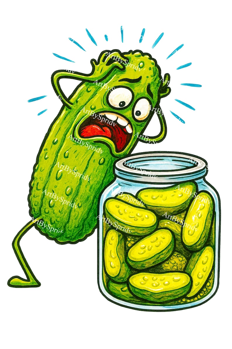 Screaming Pickle and Jar PNG Clipart - Funny Cucumber Cartoon ...