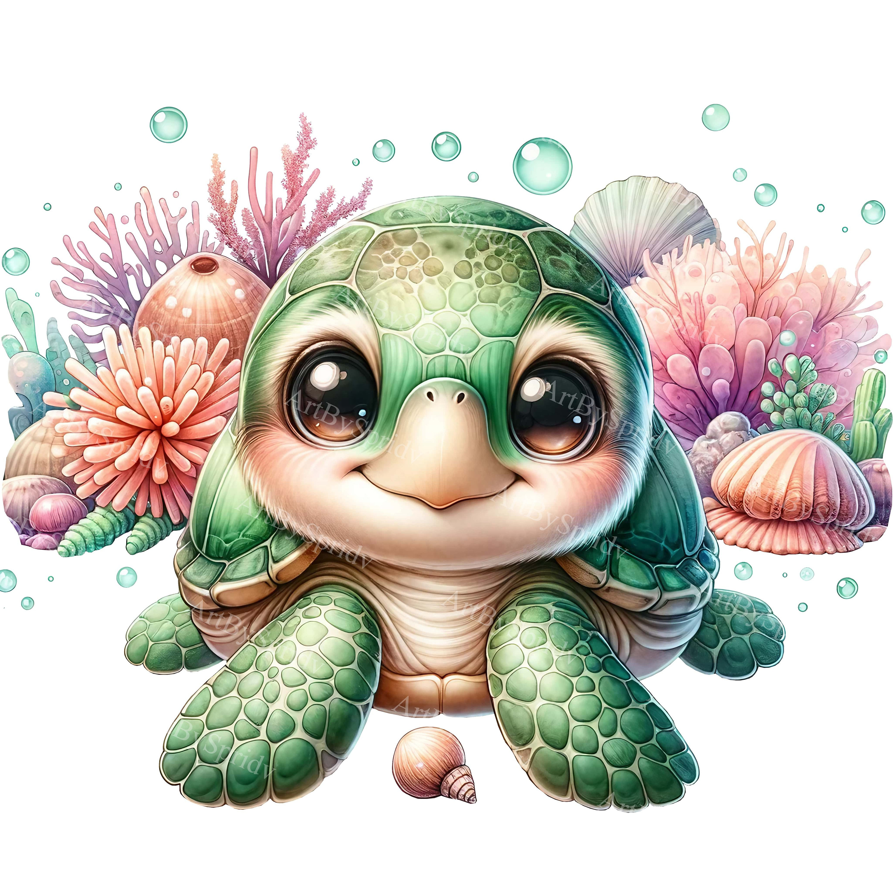 Baby Shower Sea Turtle Cartoon