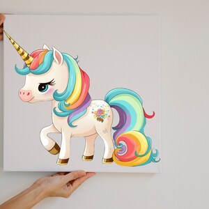 Rainbow Unicorn Digital Clipart for Kids, Fantasy Animal Transparent ...