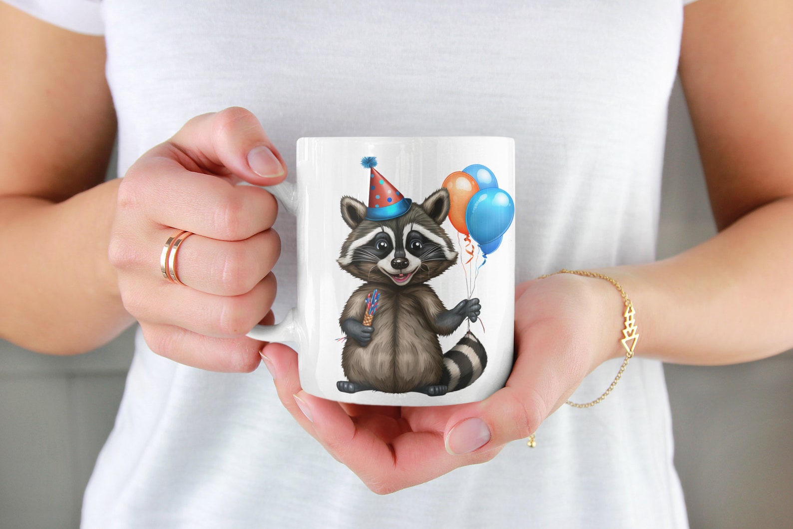 Cute Raccoon Birthday Party Hat&balloons PNG - Etsy