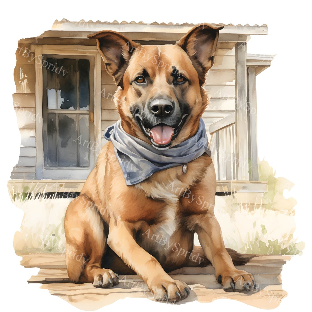 Farmhouse Dog With Bandana PNG Clipart, Rustic Farmhouse Clip Art ...
