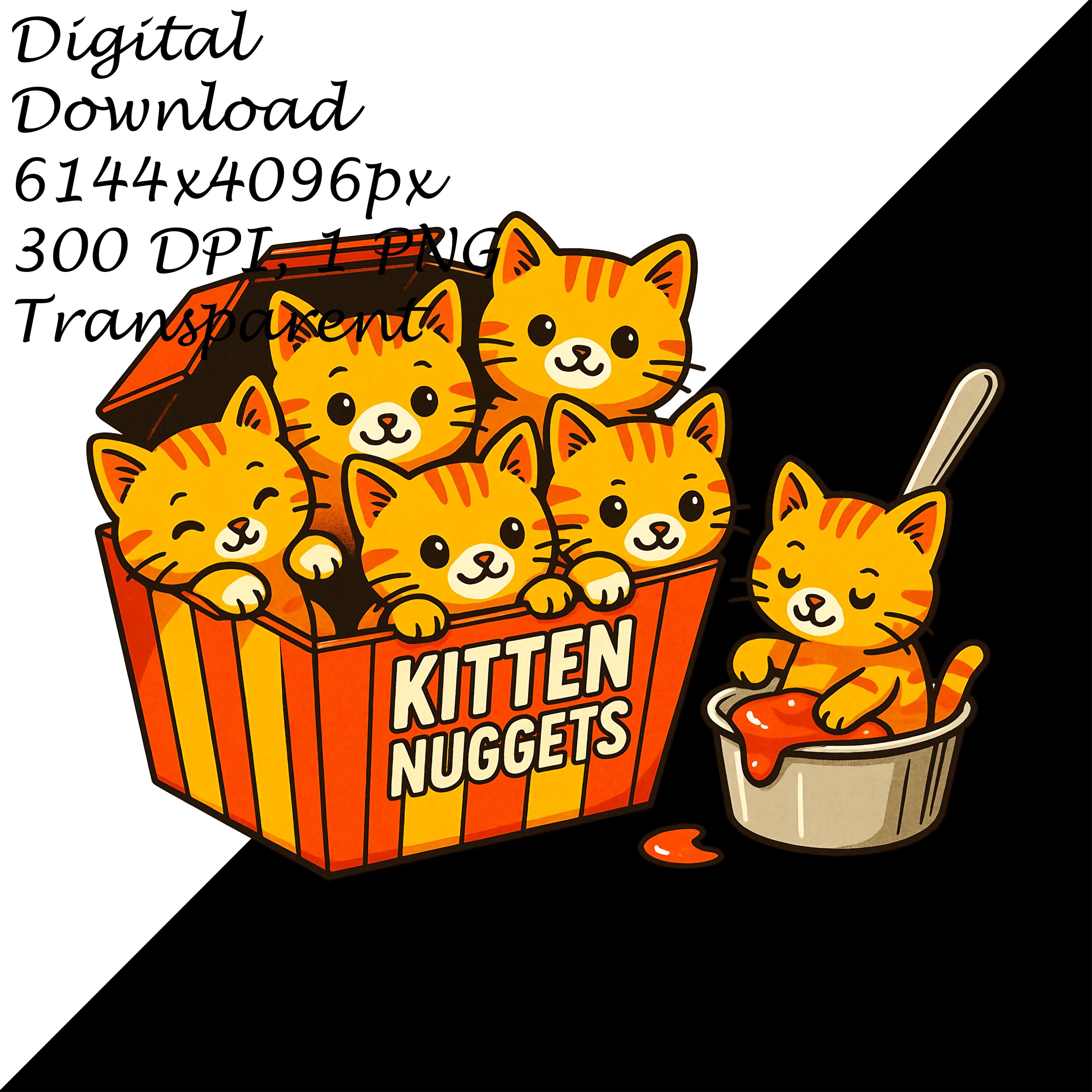 Kitten Nuggets PNG Clipart, Cute Kawaii Cat in Food Box Digital Clip ...