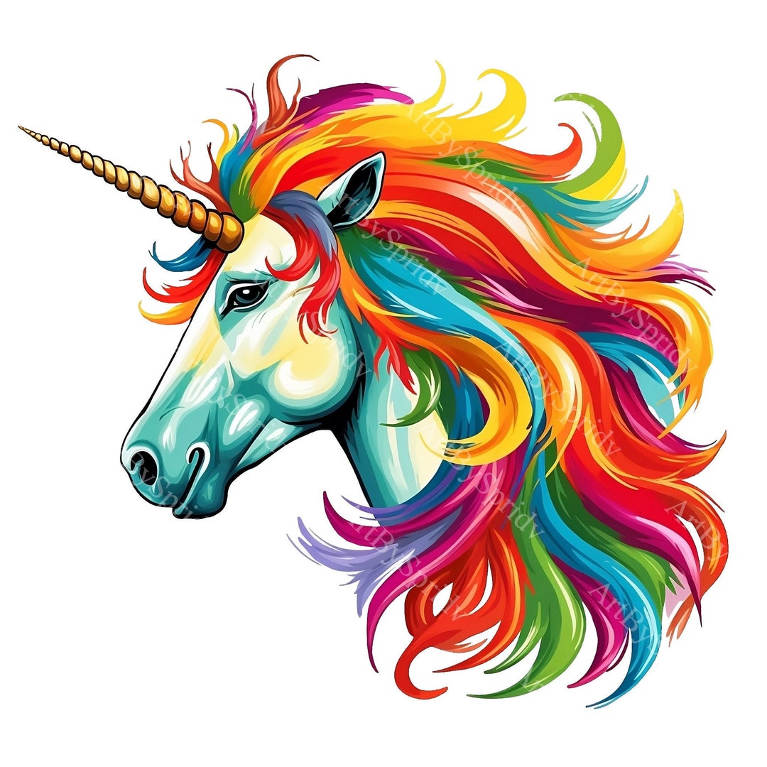 Magical Rainbow Unicorn Clipart PNG, Colorful Fantasy Unicorn With ...