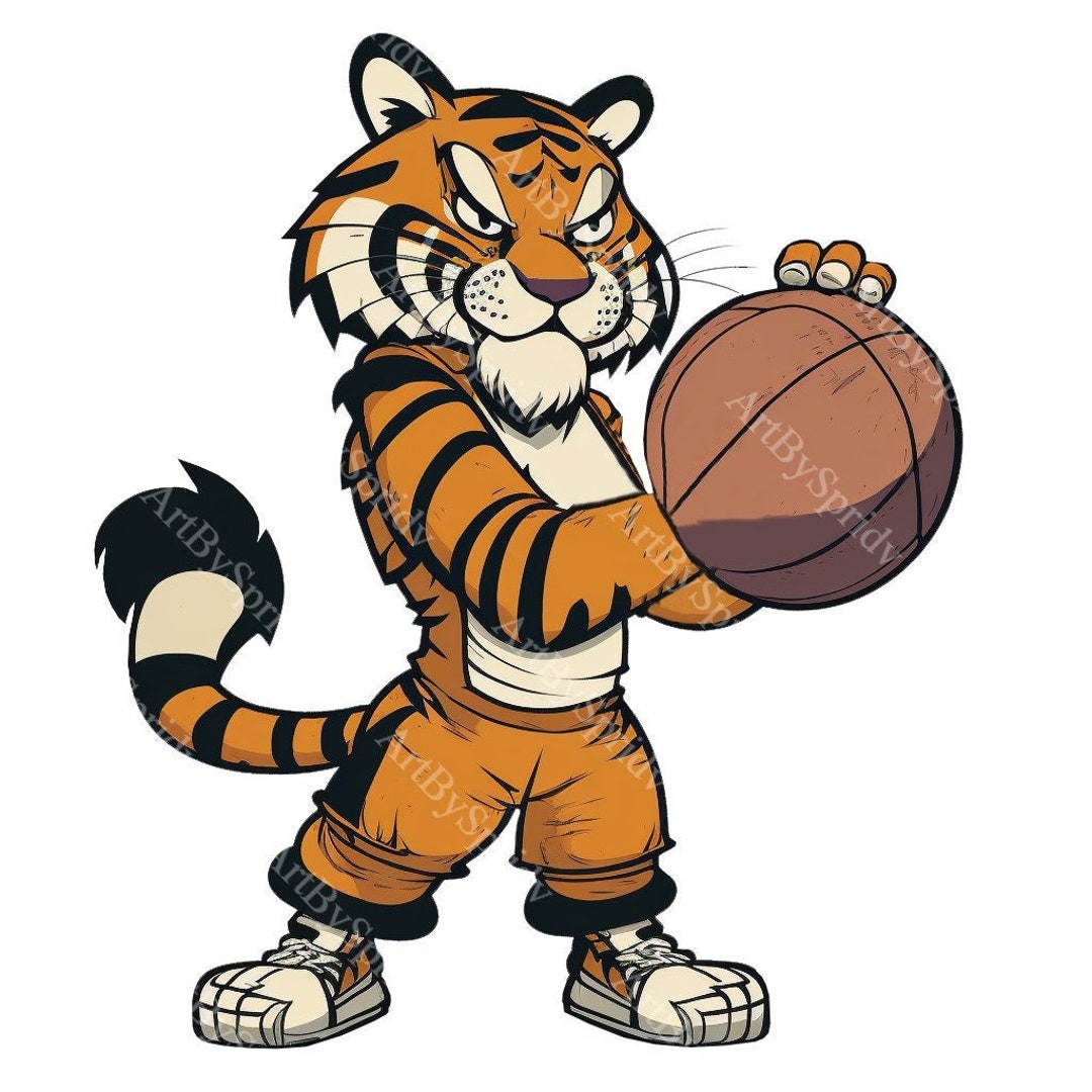 Tiger With Basketball Ball PNG Clipart, Transparent Kids/adults Animal ...