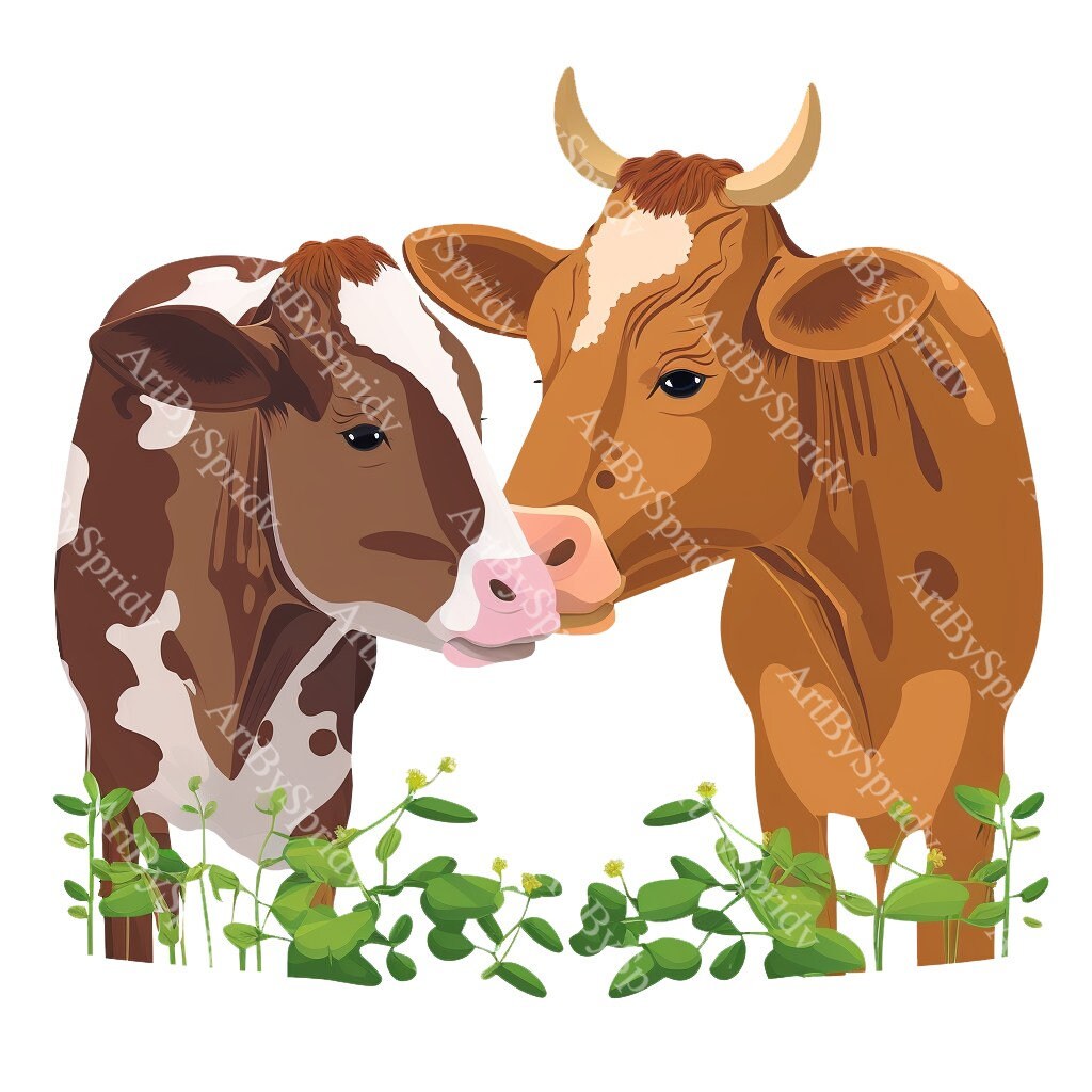 Cute Floral Cow PNG Transparent Farm Flower Animal Clipart - Etsy