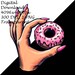 Hand Gesture Donut Clipart, Pink Iced Doughnut Digital Image, Nail Art ...