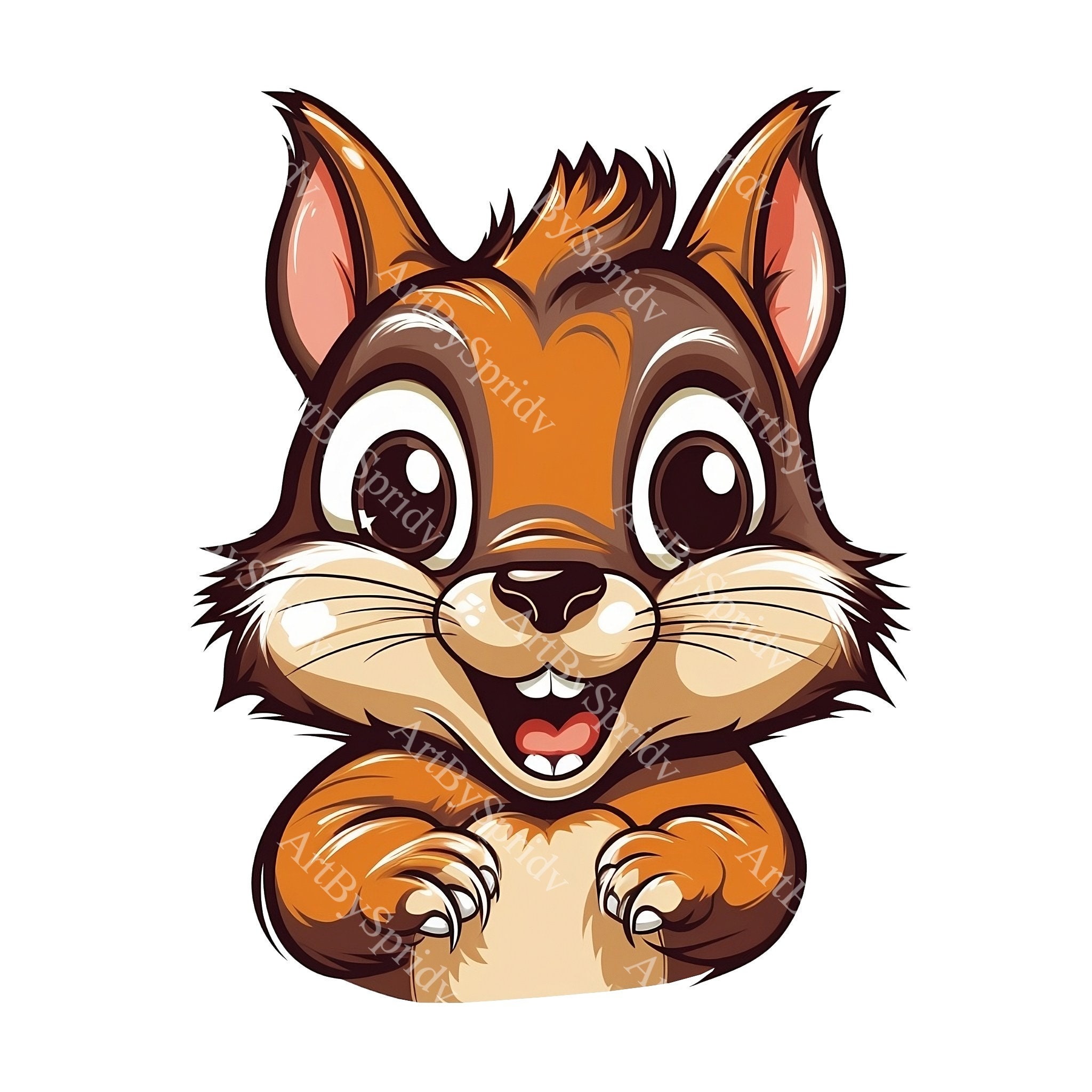 Cute Cartoon Chipmunk Face