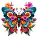 Cute Flower Butterfly Transparent PNG Clipart Kid/adult - Etsy