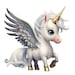 Cute Flying Unicorn With Wings PNG Animal Clipartkids - Etsy