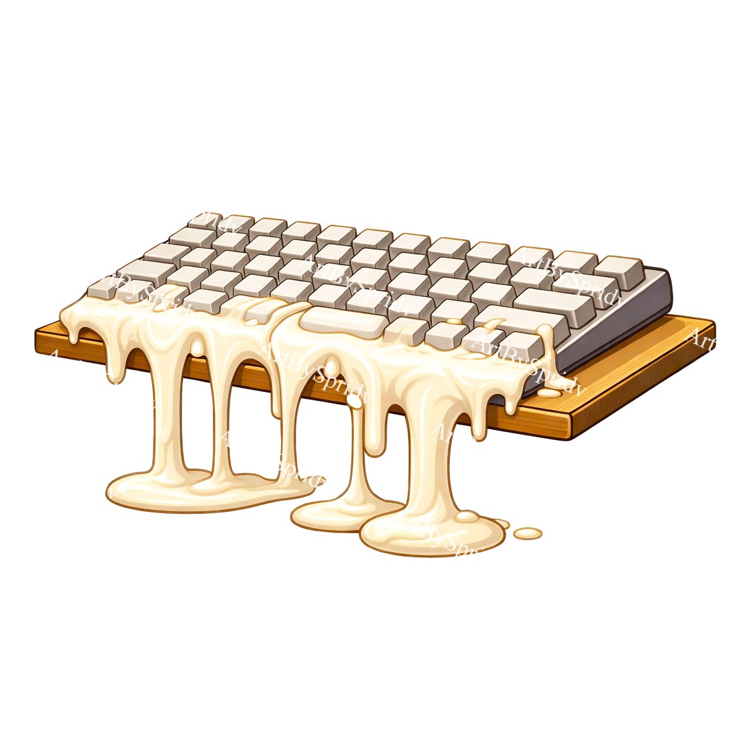 Melting Keyboard Transparent PNG Clipart, Sticky Keys Dripping Spill ...