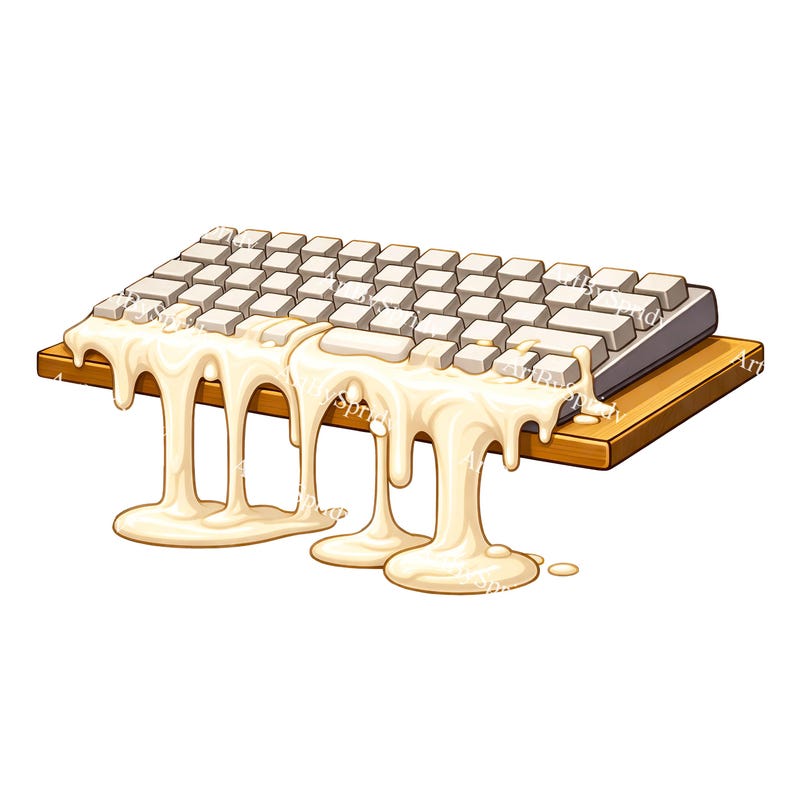 Melting Keyboard Transparent PNG Clipart, Sticky Keys Dripping Spill ...