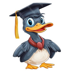 Duck Wearing A Graduation Cap PNG Clipart,transparent Farm Animal Lover ...