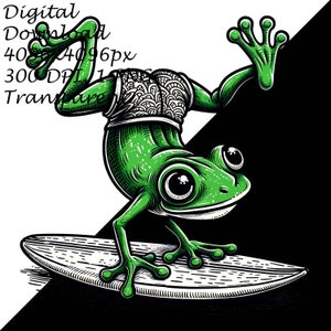 Surfing Frog PNG Clipart, Surfboard Illustration Clip Art, Printable ...
