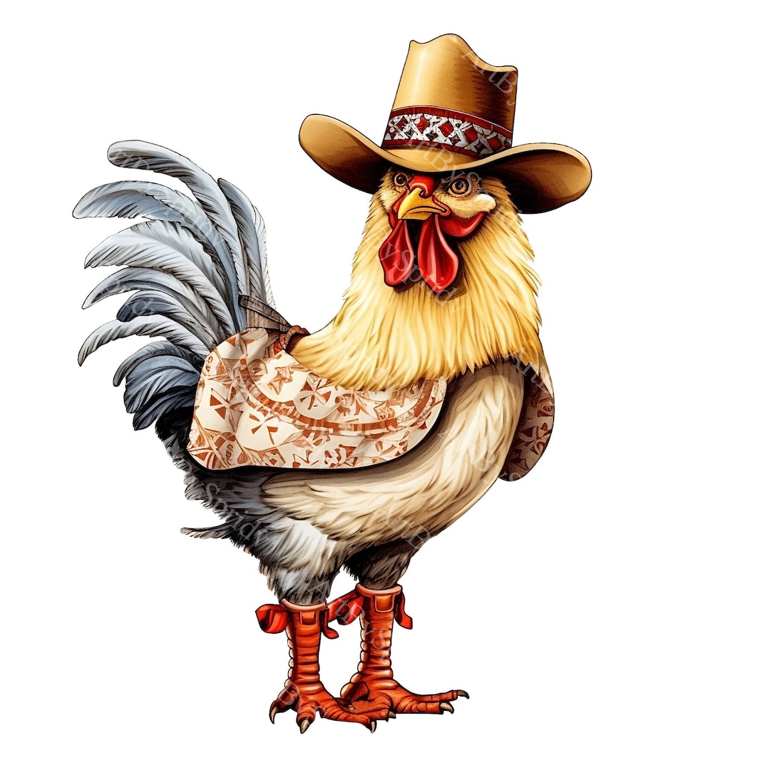 Rooster With Cowboy Hat and Boots PNG Clipart,transparent Farm Animal ...