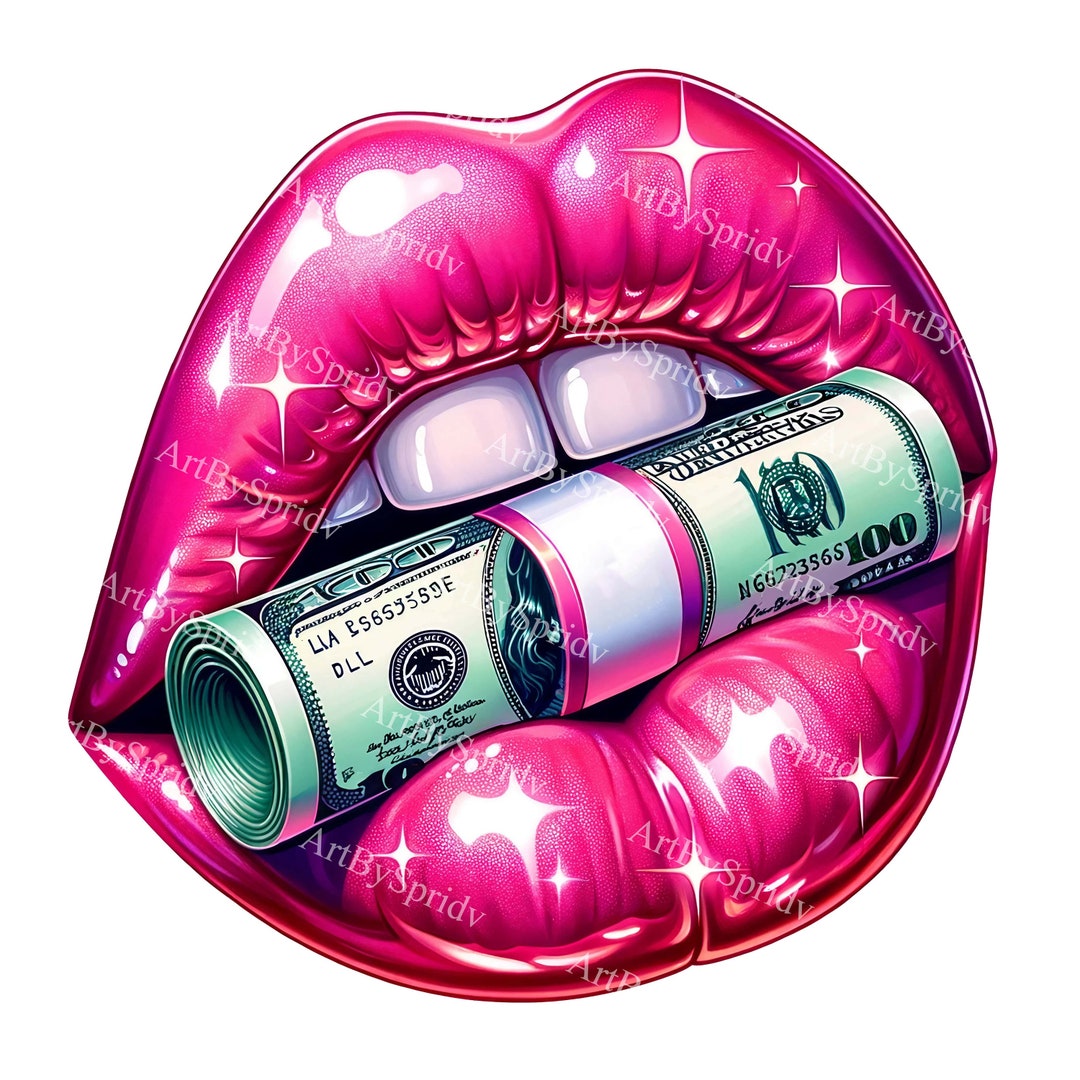 Glam Money Lips PNG Clipart | High-quality Transparent Pink Lip Art ...