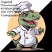 T-rex Chef Dinosaur With Hat & Apron Clip Art Printable - Etsy