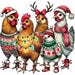 Festive Christmas Chicken Bundle PNG Clipart, Hand Drawn Funny Chickens ...